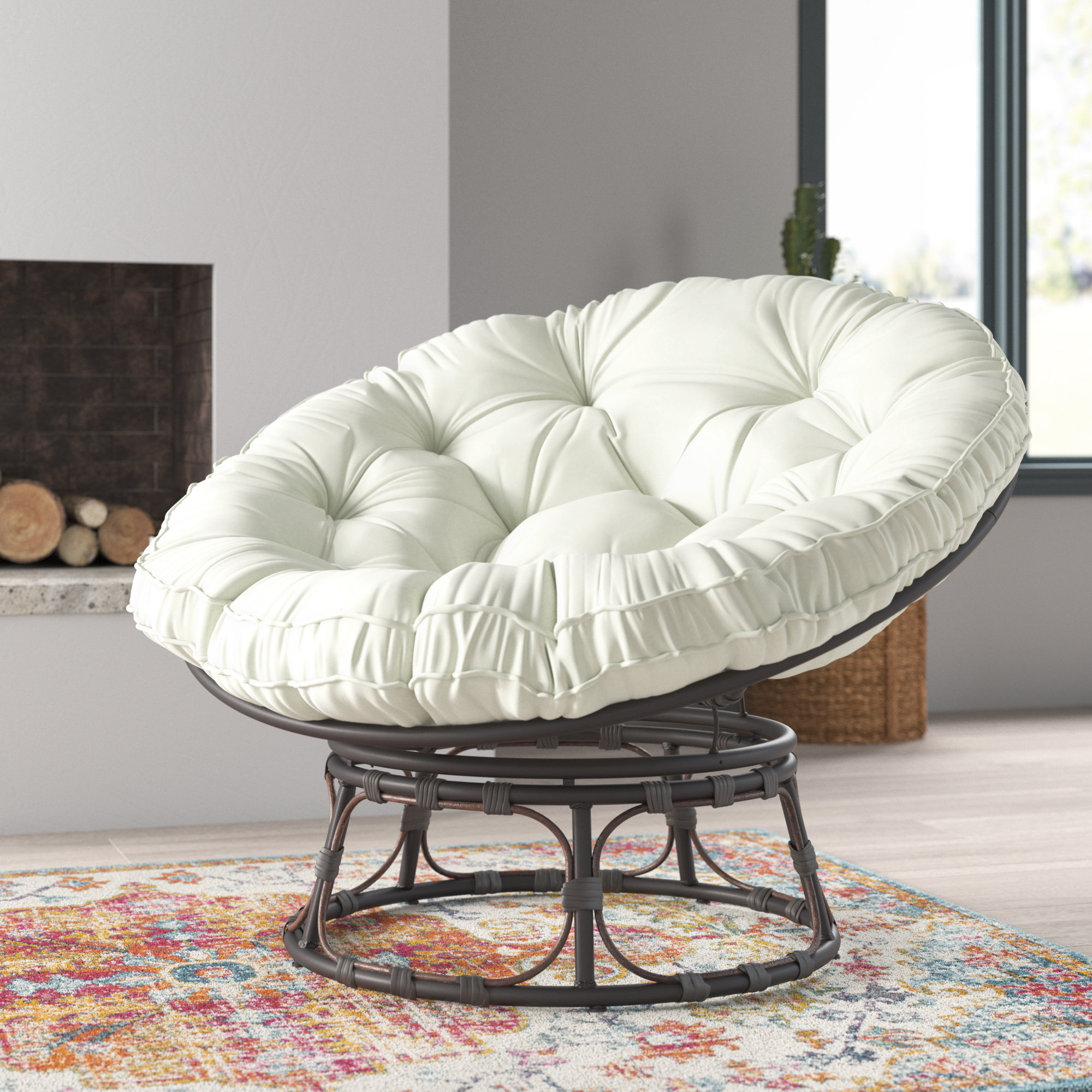 Mistana™ Fehr 45" Oversized Plush Papasan Moon Chair & Reviews - Wayfair Canada